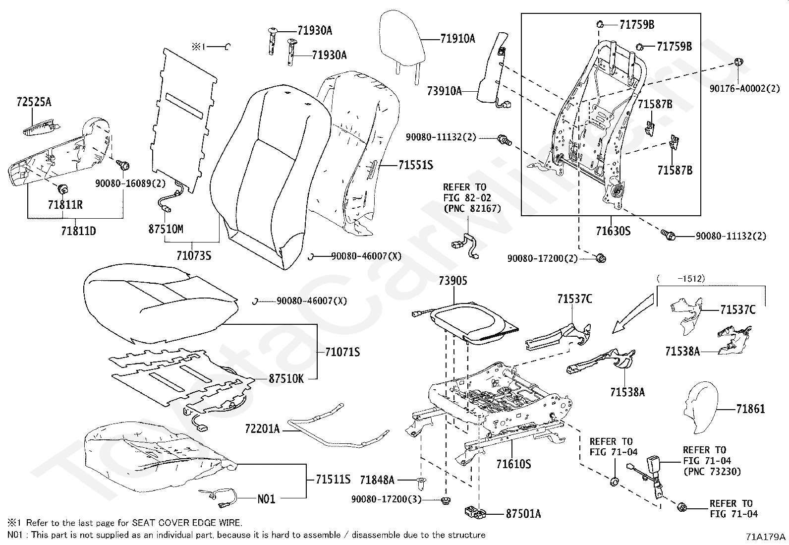 Передние кресла Тойота для HIGHLANDER/KLUGER, 2013/12 - 2024, 2,7 литра ...