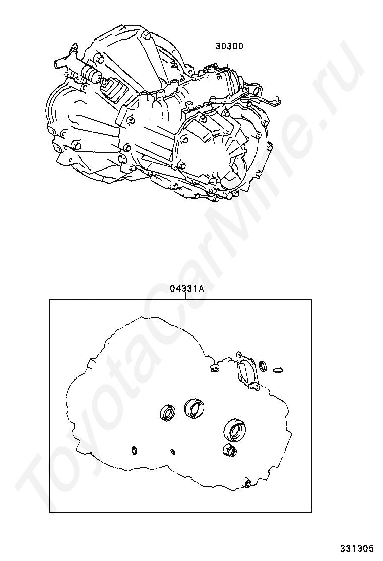 TRANSAXLE OR TRANSMISSION ASSY & GASKET KIT (MTM) Тойота для RAV4, 2000 ...