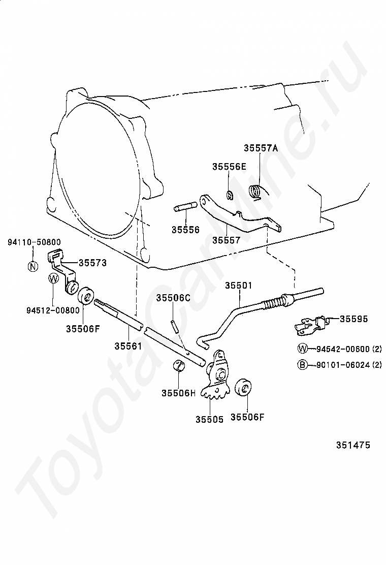 THROTTLE LINK & VALVE LEVER (ATM) Тойота для HIACE/HIACE S.B.V, 1995/08 ...