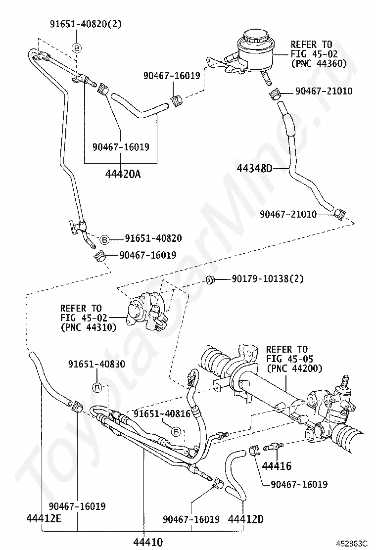 POWER STEERING TUBE Тойота для HIACE/HIACE S.B.V, 2001/08 - 2006/08, 2 ...