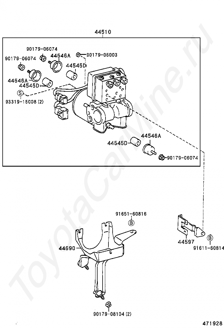 Тормозная магистраль Тойота для HIACE/HIACE S.B.V, 1995/08 - 2001/08, 2 ...