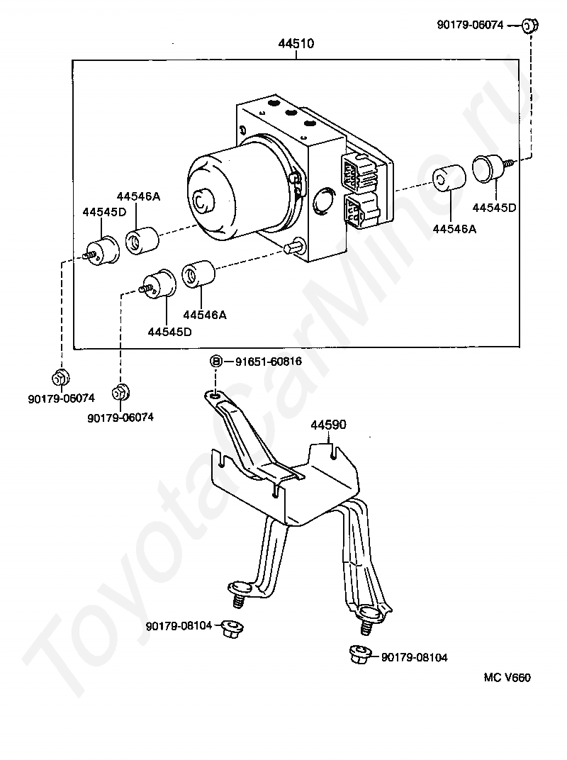 Тормозная магистраль Тойота для HIACE/HIACE S.B.V, 1997/03 - 1998/04, 2 ...