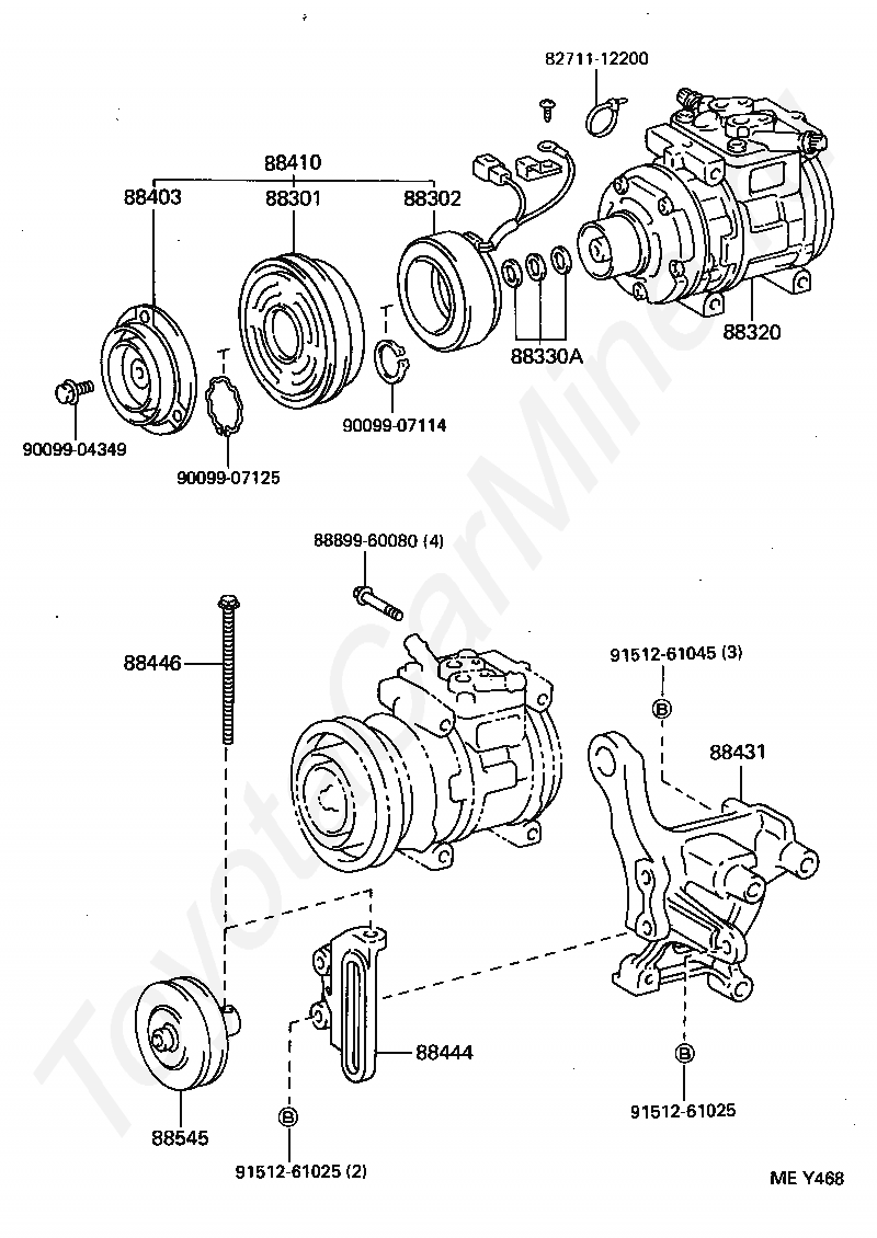 Кондиционер: компрессор Тойота для LAND CRUISER, 1990/01 - 1998/01, 4,2 ...