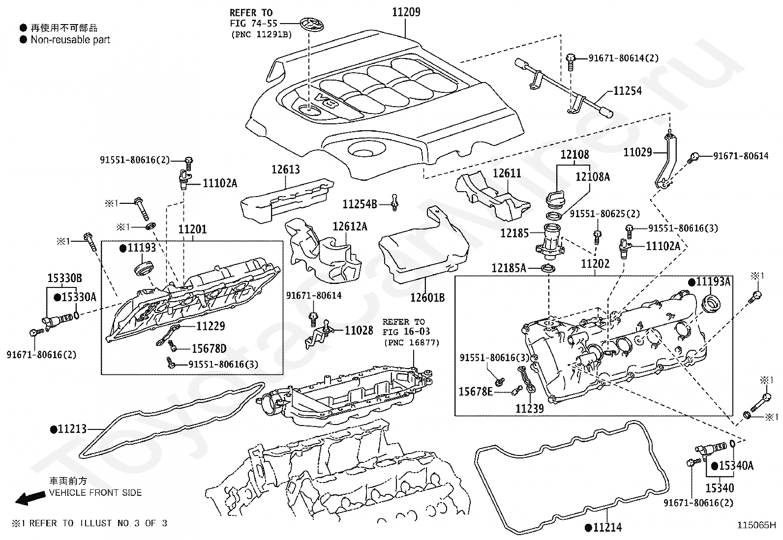 Головка блока цилиндров Тойота для LAND CRUISER, 2010/07 - 2012/01, 5,7 ...
