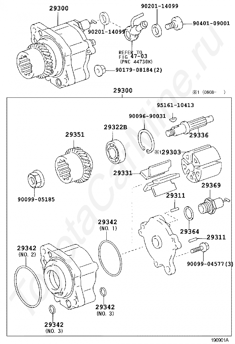 Вакуумная помпа Тойота для HIACE/HIACE S.B.V, 2001/08 - 2006/08, 2,5 ...