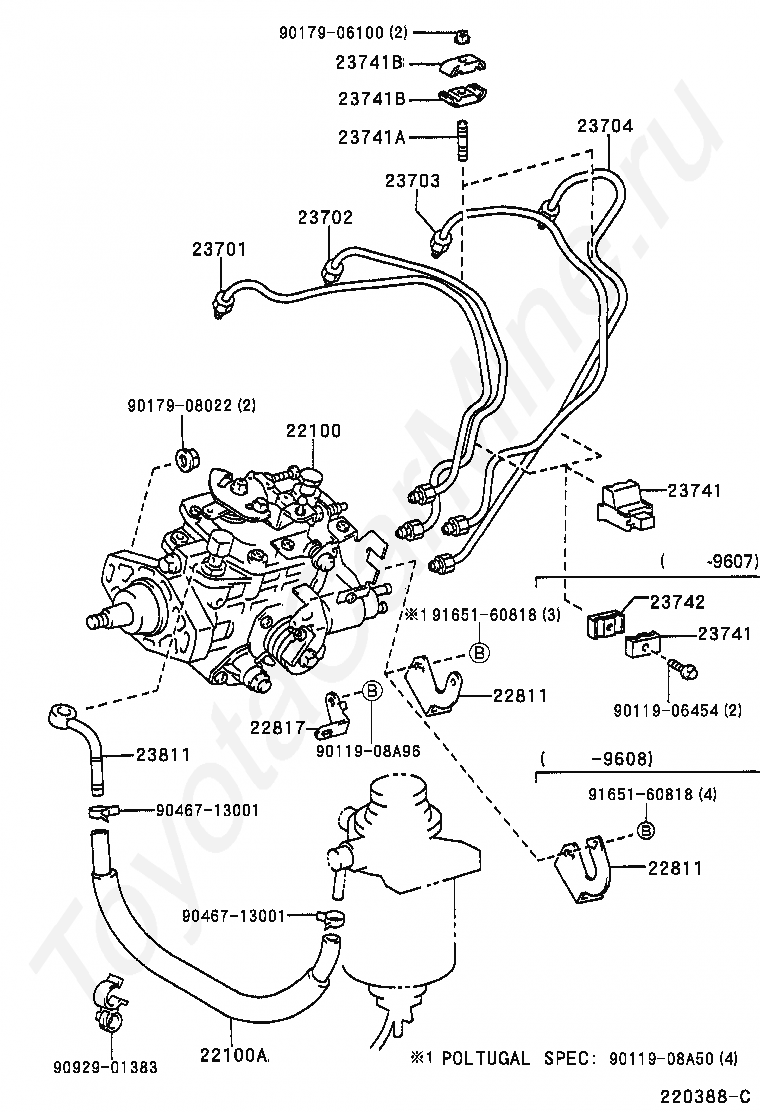INJECTION PUMP ASSEMBLY Тойота для HIACE/HIACE S.B.V, 1995/08 - 2001/08 ...