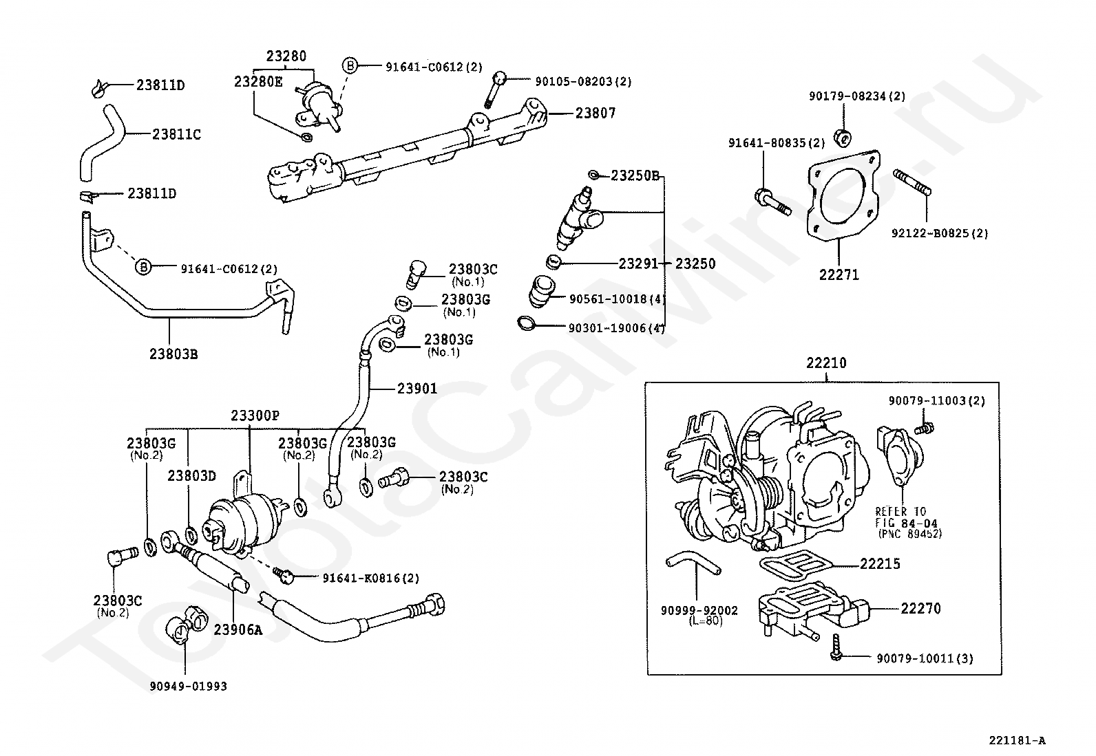 Топливная система Тойота для HIACE/HIACE S.B.V, 1998/04 - 2006/05, 2,7 ...