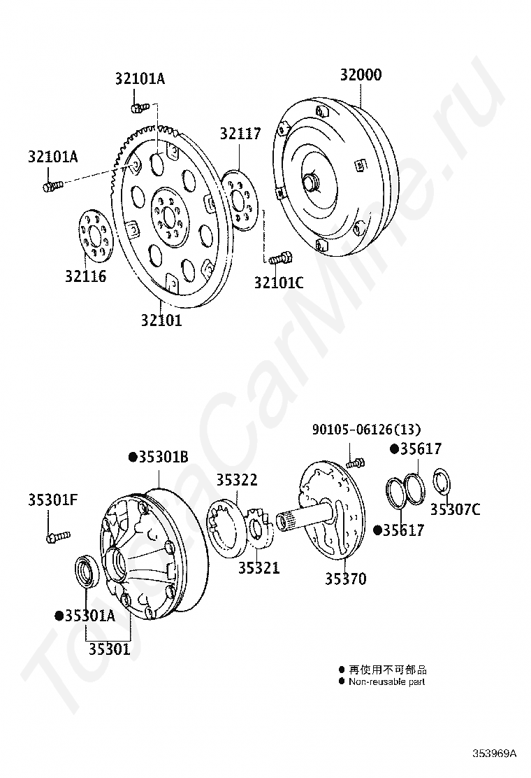 TORQUE CONVERTER, FRONT OIL PUMP & CHAIN (ATM) Тойота для LAND CRUISER ...