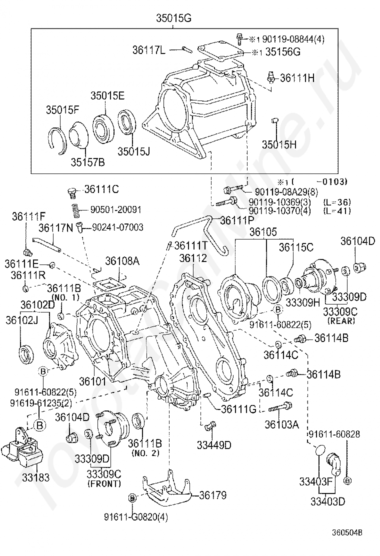 Раздаточная коробка и сальники Тойота для LAND CRUISER 90, 1996/04 ...