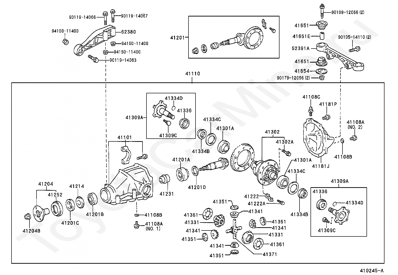 Задний мост Тойота для HIACE/HIACE S.B.V, 1995/08 - 2001/08, 2,4 литра ...
