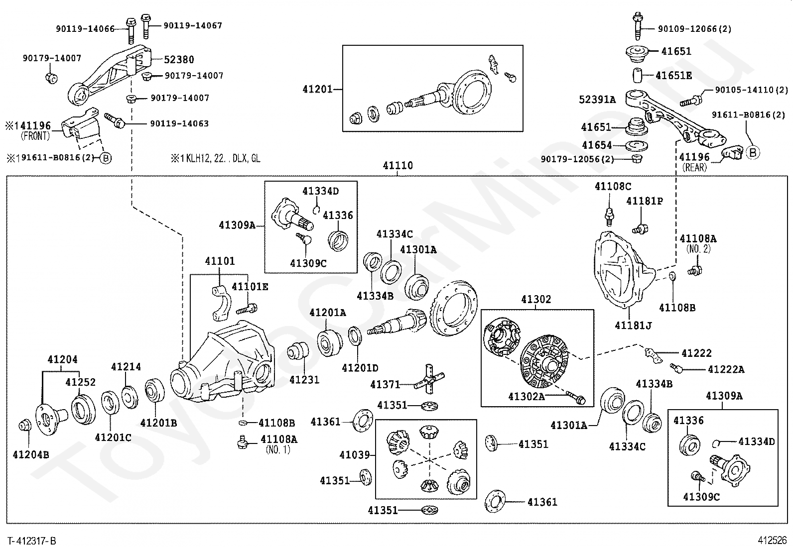Задний мост Тойота для HIACE/HIACE S.B.V, 2001/08 - 2011/11, 2,5 литра ...