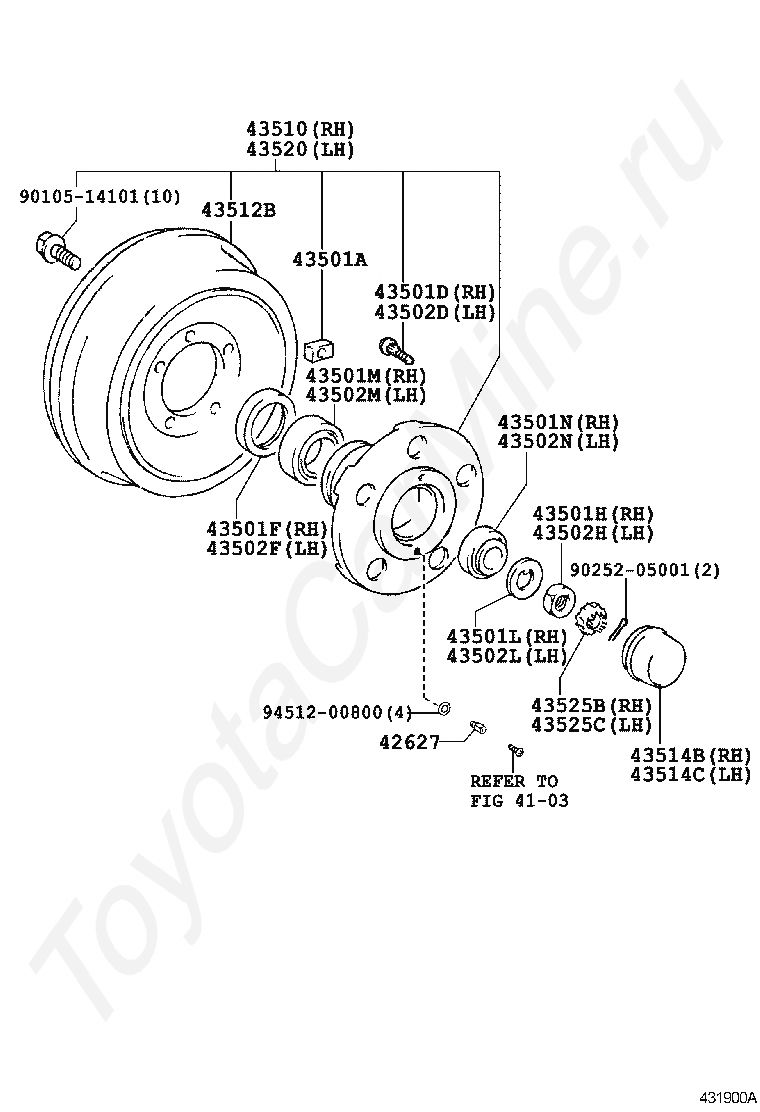 Передняя ступица и тормозной диск Тойота для COASTER, 1993/01 - 2023, 4 ...