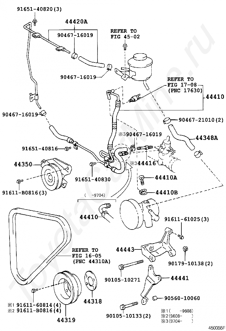POWER STEERING TUBE Тойота для HIACE/HIACE S.B.V, 1997/03 - 1998/04, 2 ...