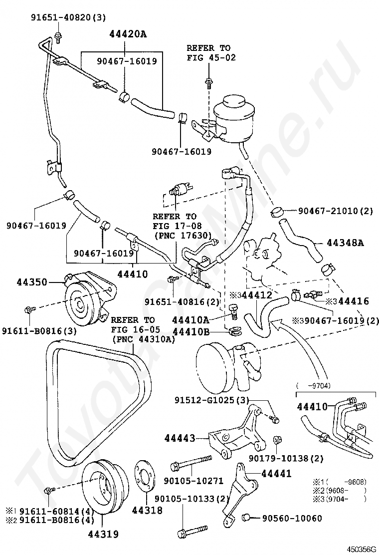 POWER STEERING TUBE Тойота для HIACE/HIACE S.B.V, 1999/07 - 2003/11, 2 ...