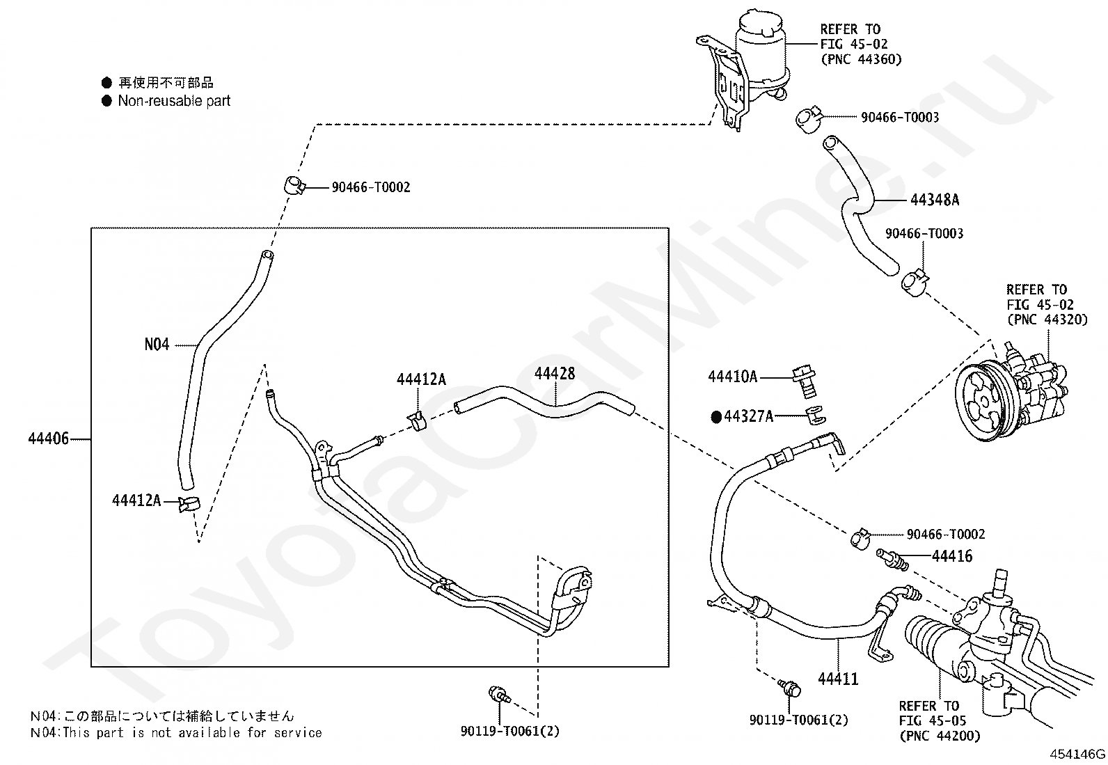 POWER STEERING TUBE Тойота для HILUX, 2005/02 - 2008/08, 4 литра, 24 ...