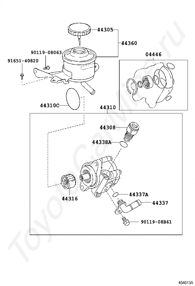 VANE PUMP & RESERVOIR (POWER STEERING) Тойота для HIACE/HIACE S.B.V ...