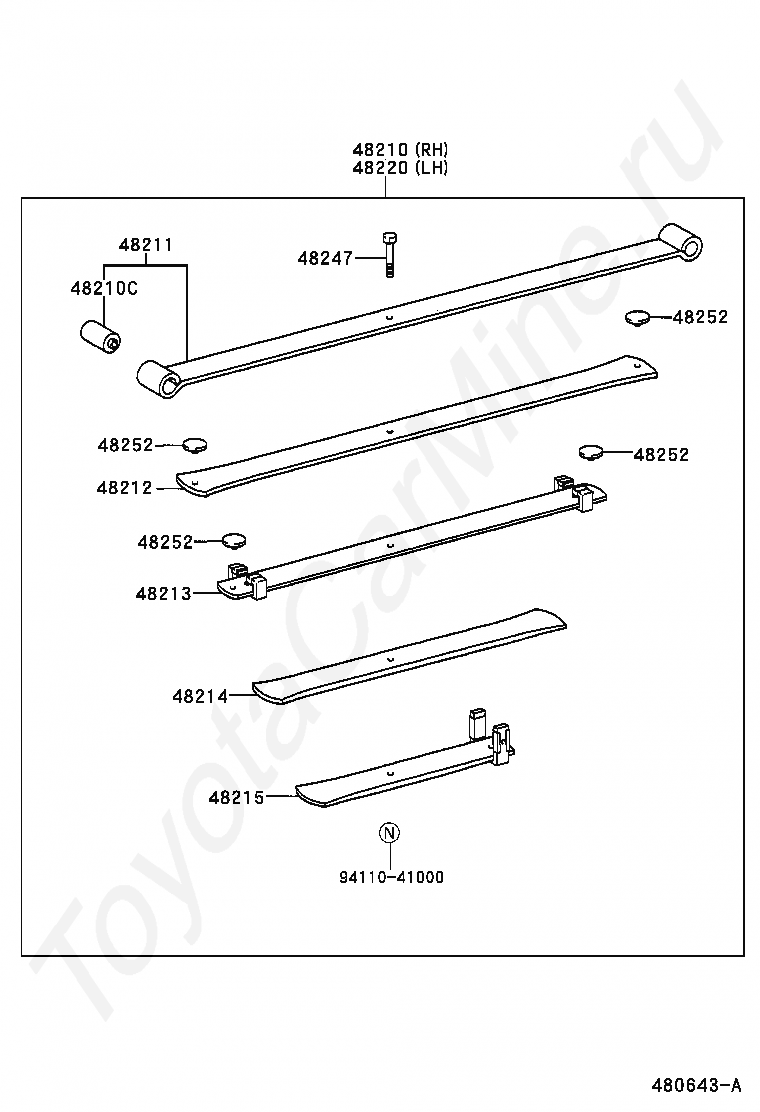 Задние амортизаторы Тойота для HILUX, 1997/08 - 2005/06, 2,4 литра ...
