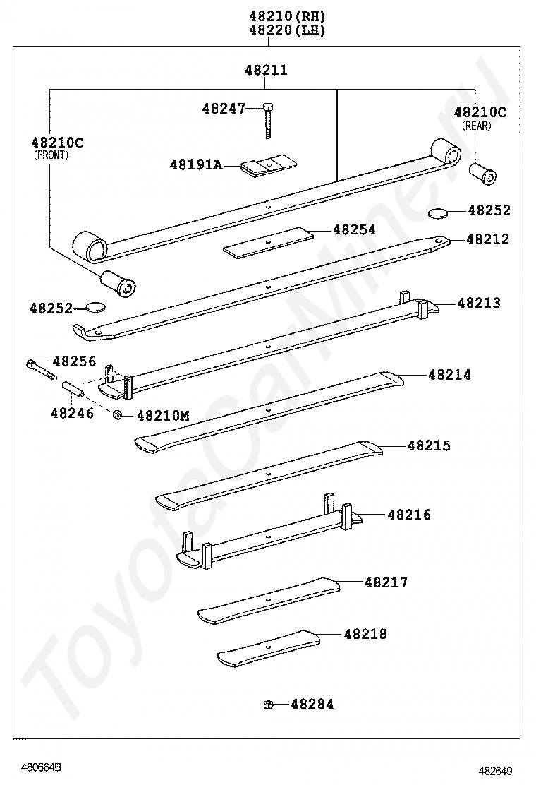 Задние амортизаторы Тойота для COASTER, 2006/09 - 2016/12, 4 литра ...