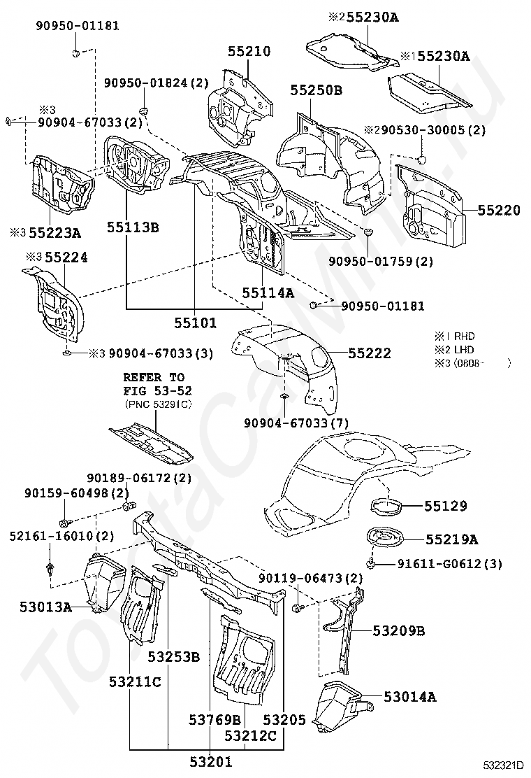 Передняя часть кузова Тойота для HIACE/HIACE S.B.V, 2001/08 - 2011/11 ...