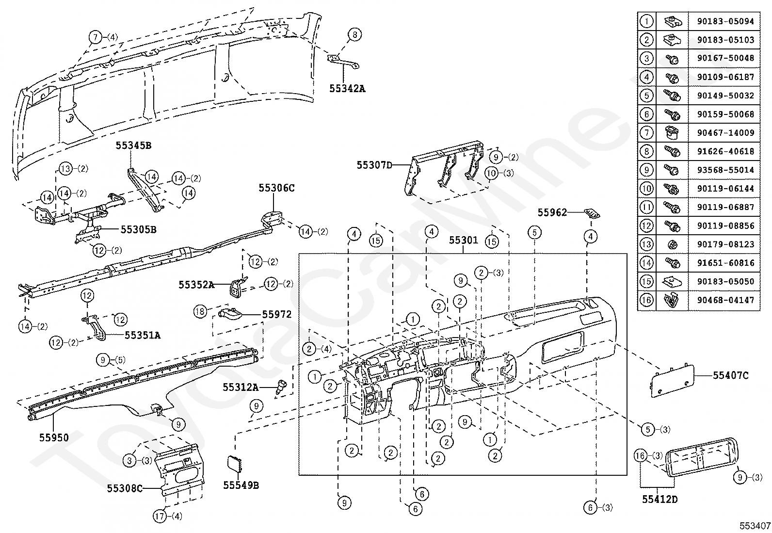 Торпеда с бардачком Тойота для COASTER, 1993/01 - 2016/12, 3,7 литра ...