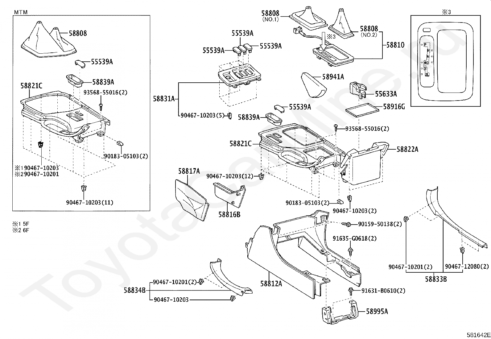 Центральная панель и подлокотник Тойота для LAND CRUISER PRADO, 2004/08 ...