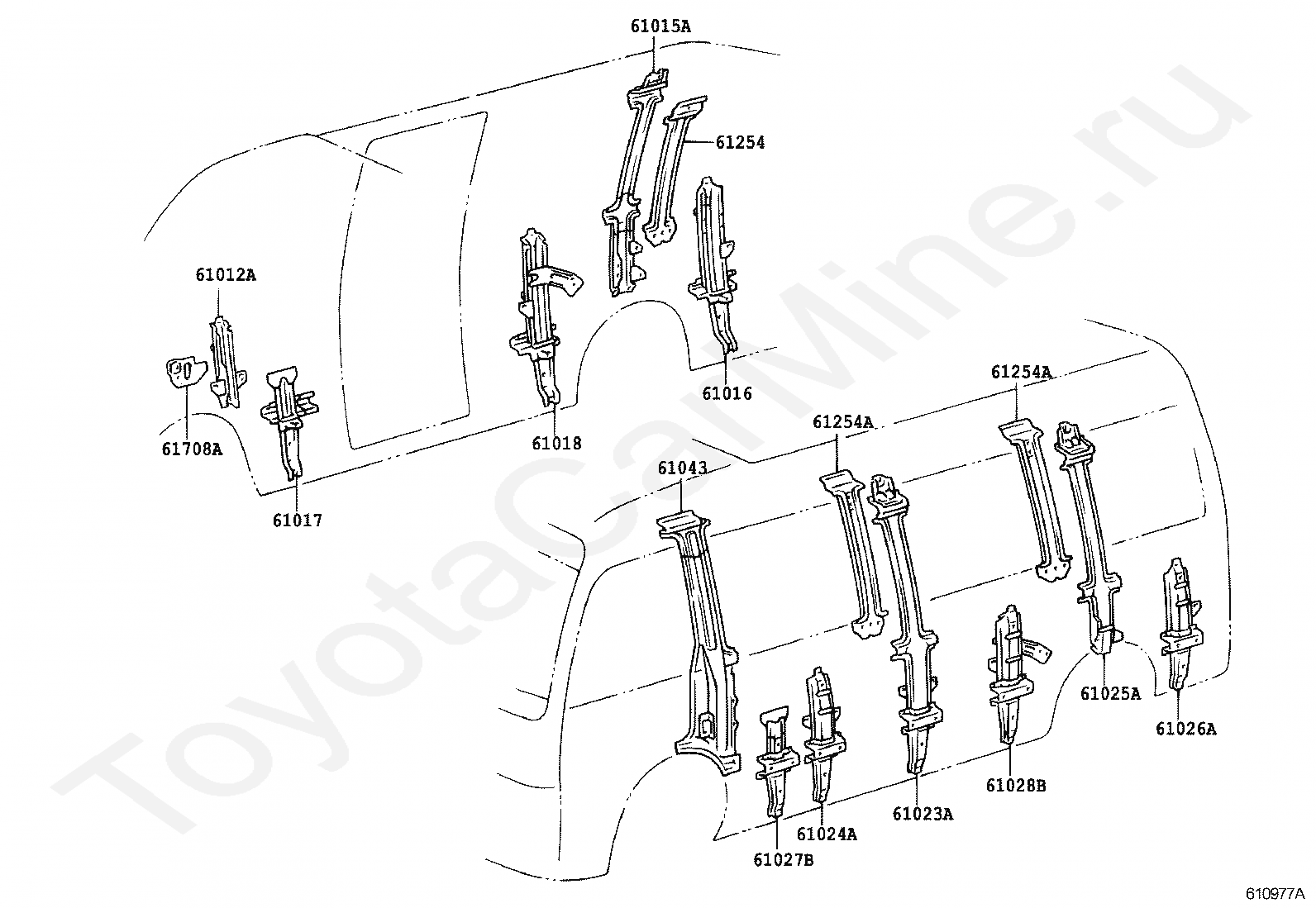 Боковая панель кузова Тойота для COASTER, 1993/01 - 2016/12, 3,7 литра ...