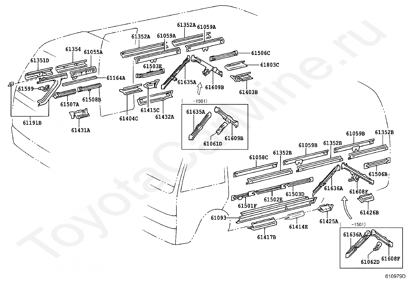 Боковая панель кузова Тойота для COASTER, 1993/01 - 2016/12, 3,7 литра ...