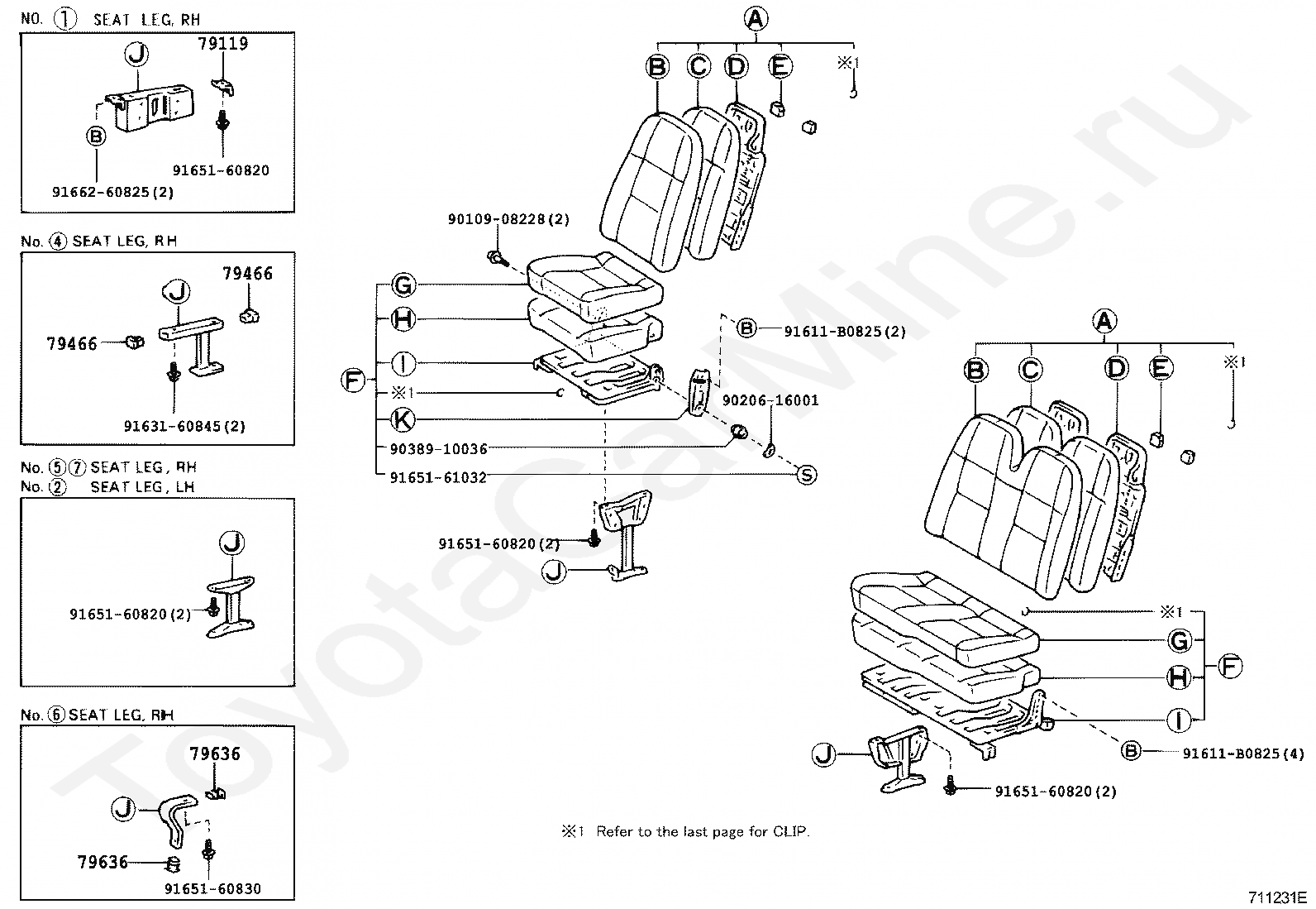 Кресла Тойота для COASTER, 1993/01 - 2023, 4,2 литра, дизель, STANDARD ...