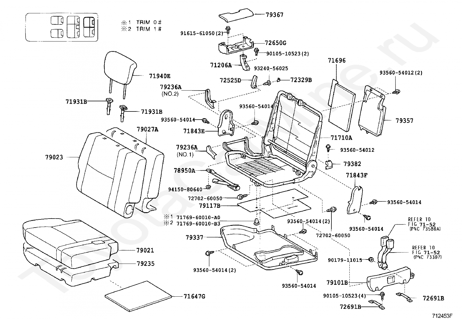 Кресла Тойота для LAND CRUISER PRADO, 2004/08 - 2009/08, 2,7 литра, 16 ...