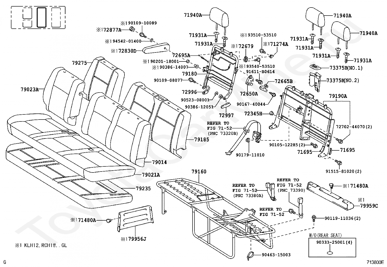 Кресла Тойота для HIACE/HIACE S.B.V, 1999/07 - 2006/05, 2,7 литра, EFI ...