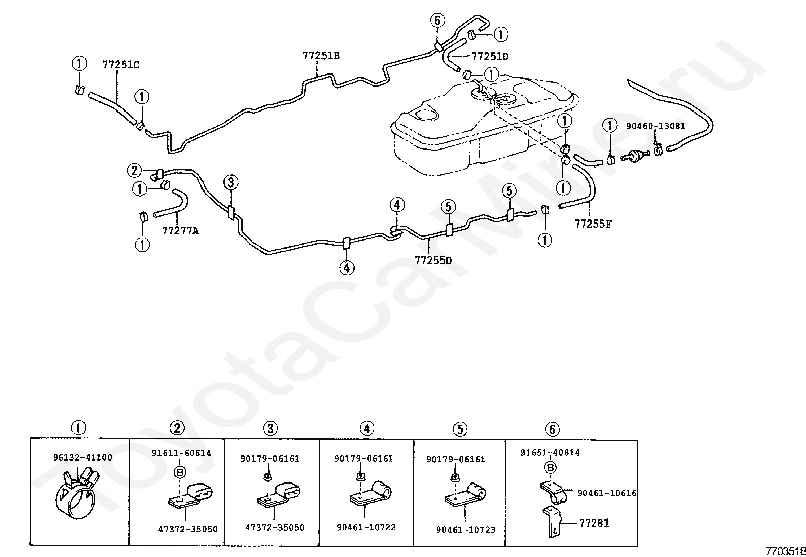 Топливный бак и горловина Тойота для HILUX/4RUNNER (4WD), 1989/04 ...