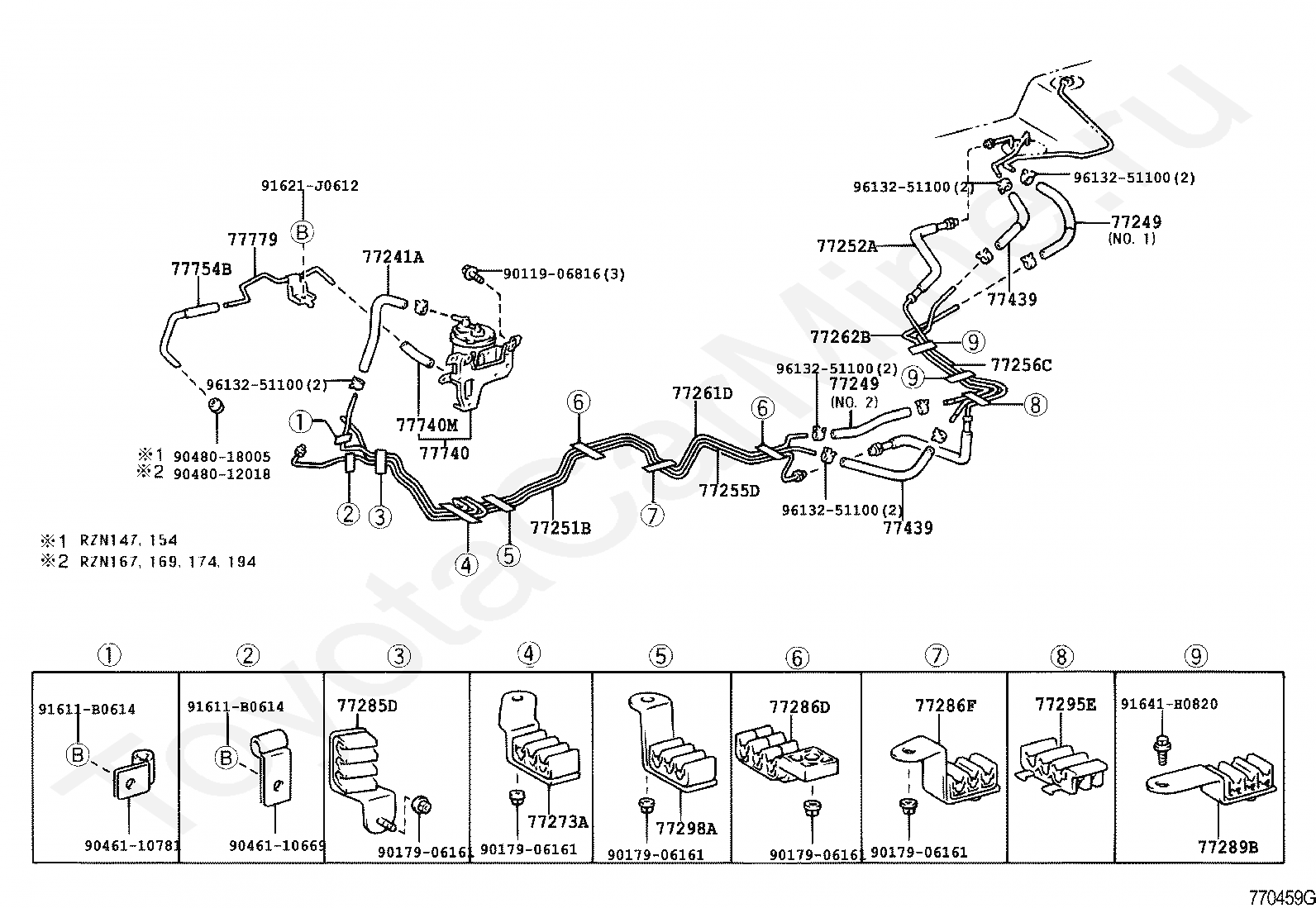 Топливный бак и горловина Тойота для HILUX, 1997/08 - 2005/06, 2,4 ...