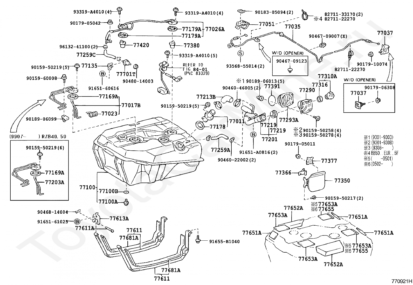 Топливный бак и горловина Тойота для COASTER, 1993/01 - 2016/12, 3,7 ...