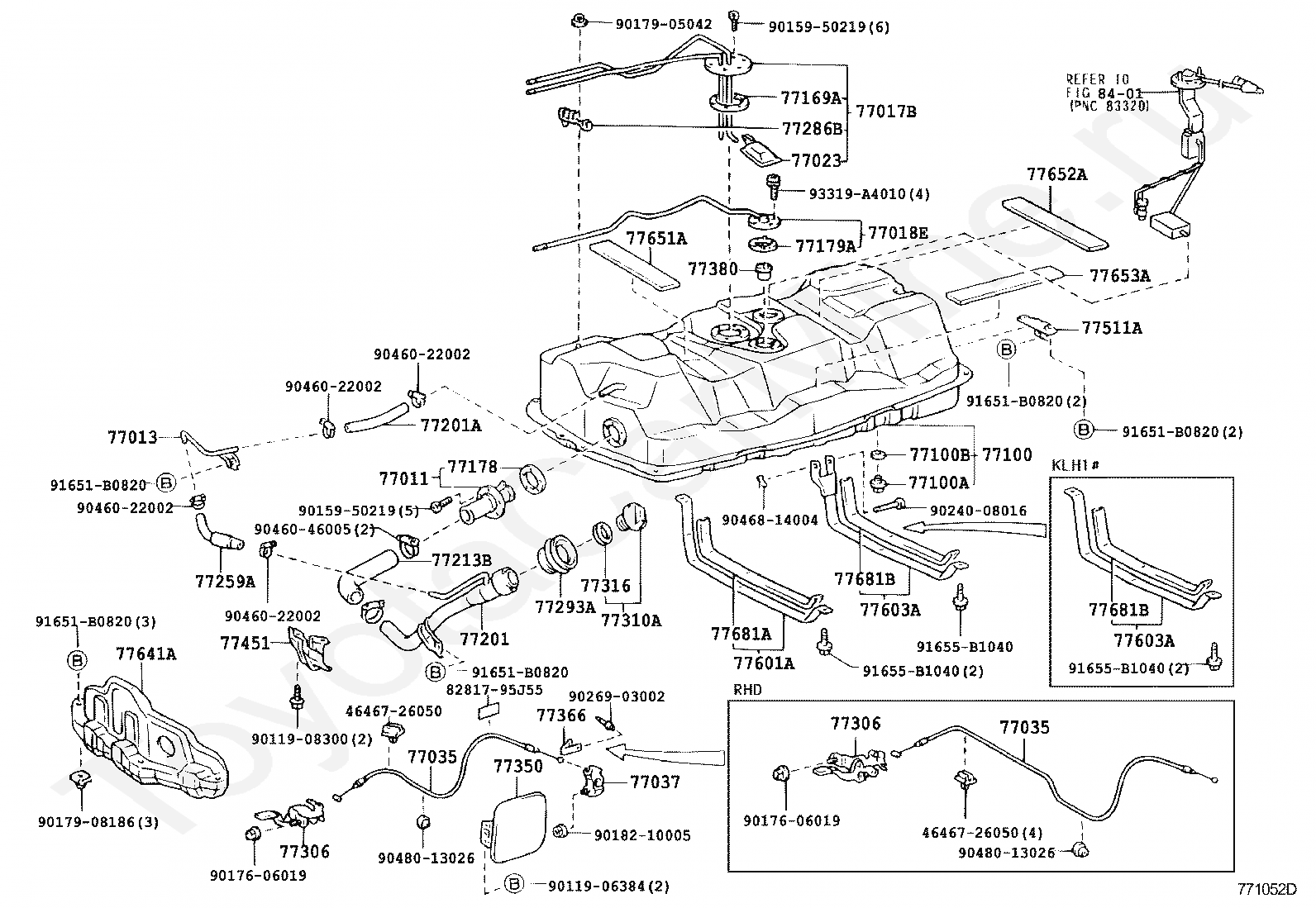 Топливный бак и горловина Тойота для HIACE/HIACE S.B.V, 2001/08 - 2011/ ...
