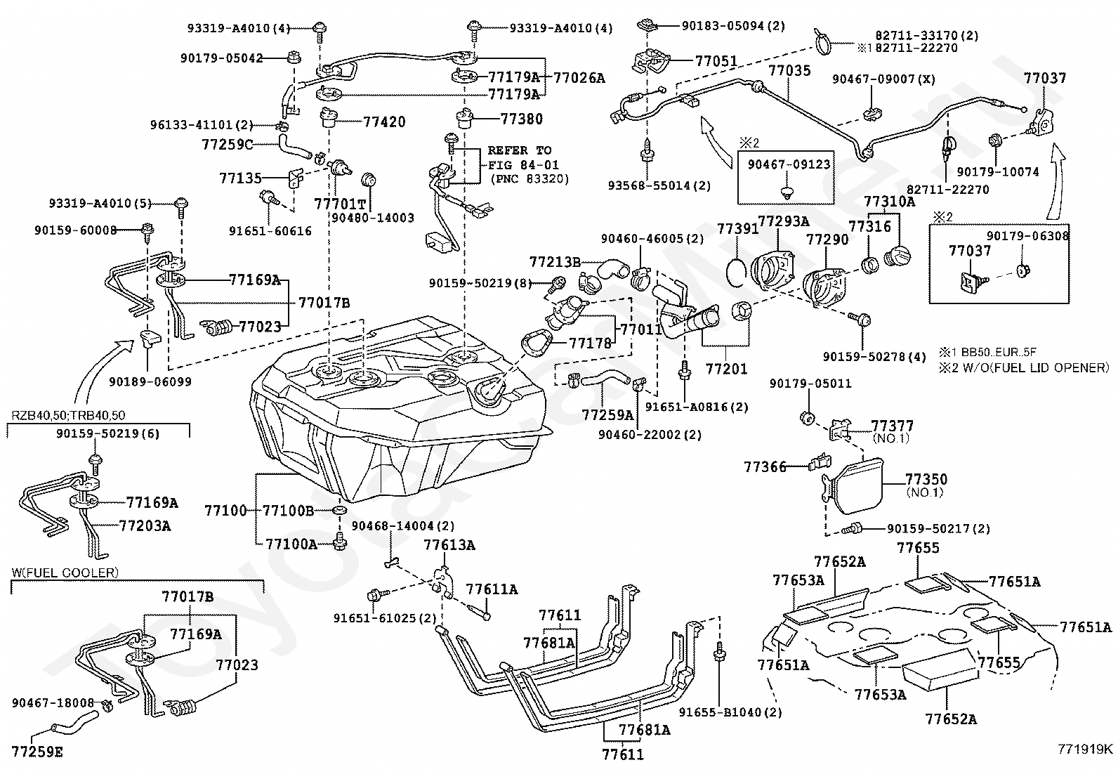 Топливный бак и горловина Тойота для COASTER, 1993/01 - 2016/12, 3,7 ...