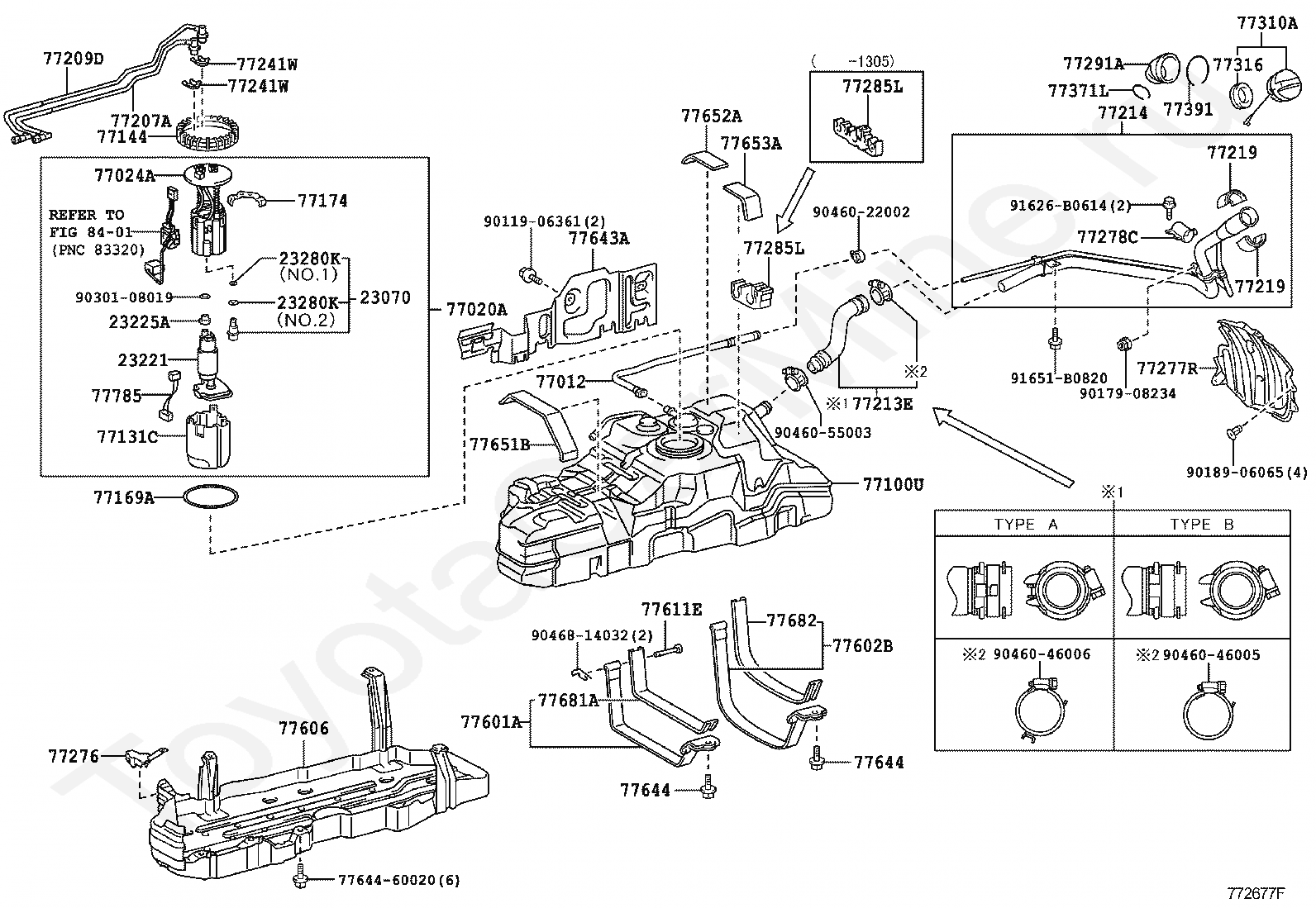 Топливный бак и горловина Тойота для LAND CRUISER PRADO, 2009/08 - 2013 ...