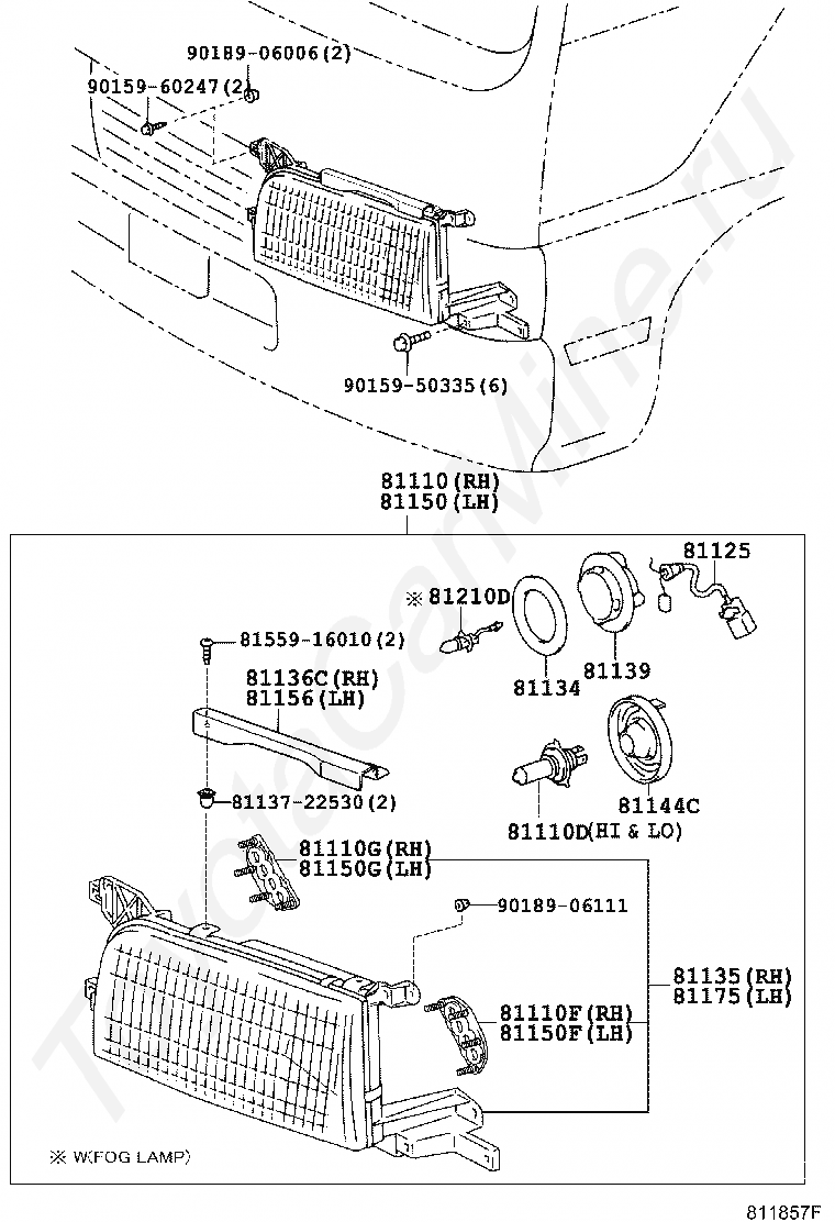 Фары Тойота для COASTER, 2006/08 - 2025, 4 литра, дизель, STANDARD TYPE ...