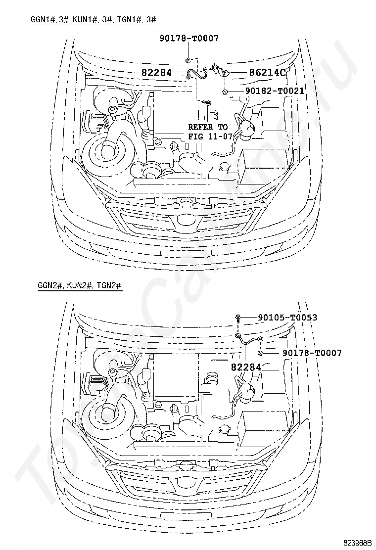 Проводка Тойота для HILUX, 2005/02 - 2008/08, 2,7 литра, 16 клапанов ...