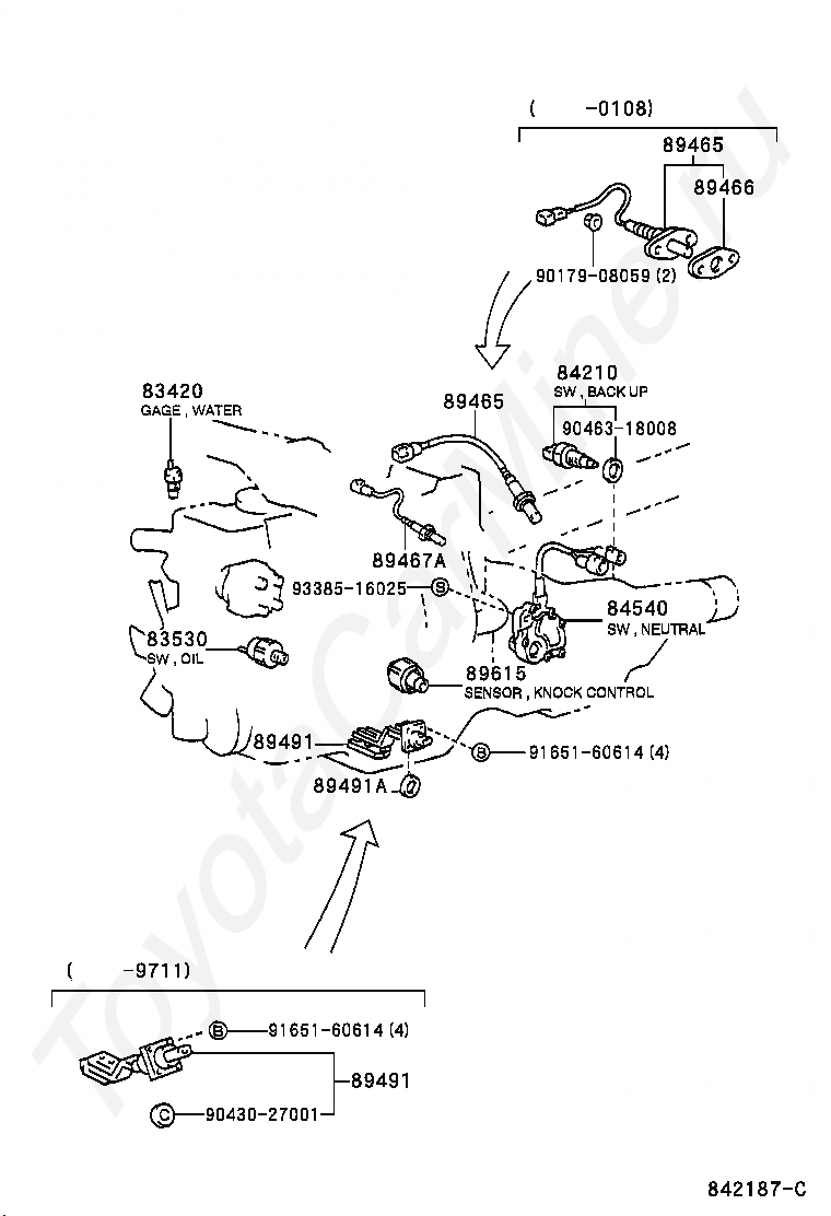 Реле и кнопки Тойота для HIACE/HIACE S.B.V, 1999/07 - 2006/05, 2,7 ...