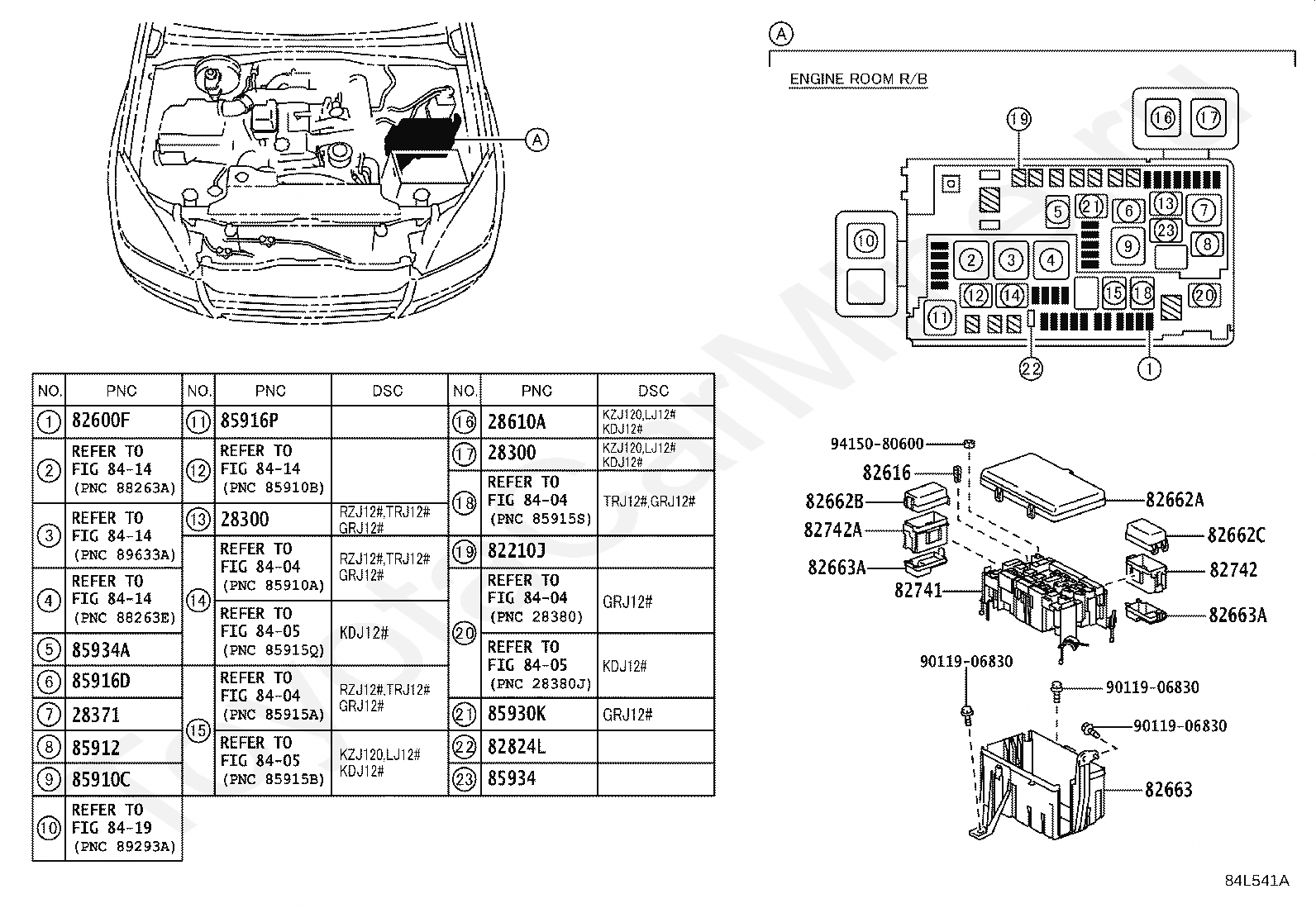 Реле и кнопки Тойота для LAND CRUISER PRADO, 2004/08 - 2009/08, 2,7 ...