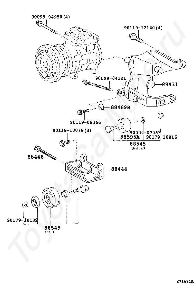 Кондиционер: компрессор Тойота для HIACE/HIACE S.B.V, 1995/08 - 2001/08 ...