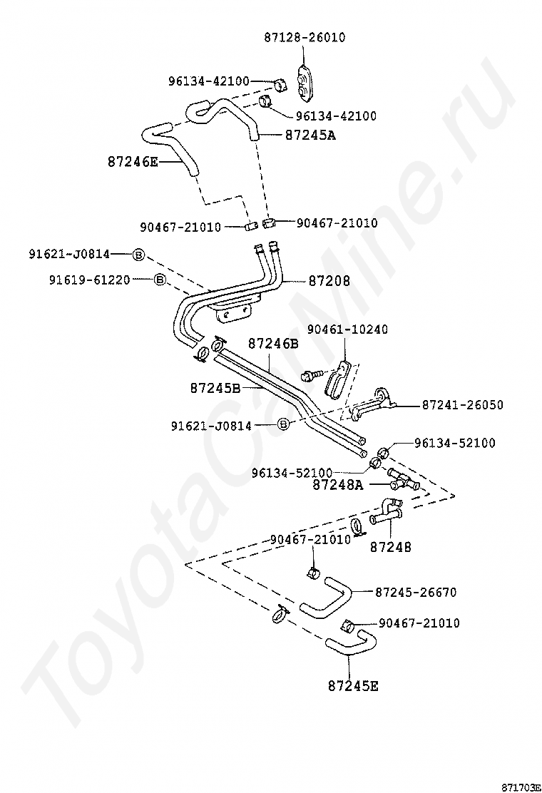 Кондиционер: водяные трубки Тойота для HIACE/HIACE S.B.V, 1997/03 ...