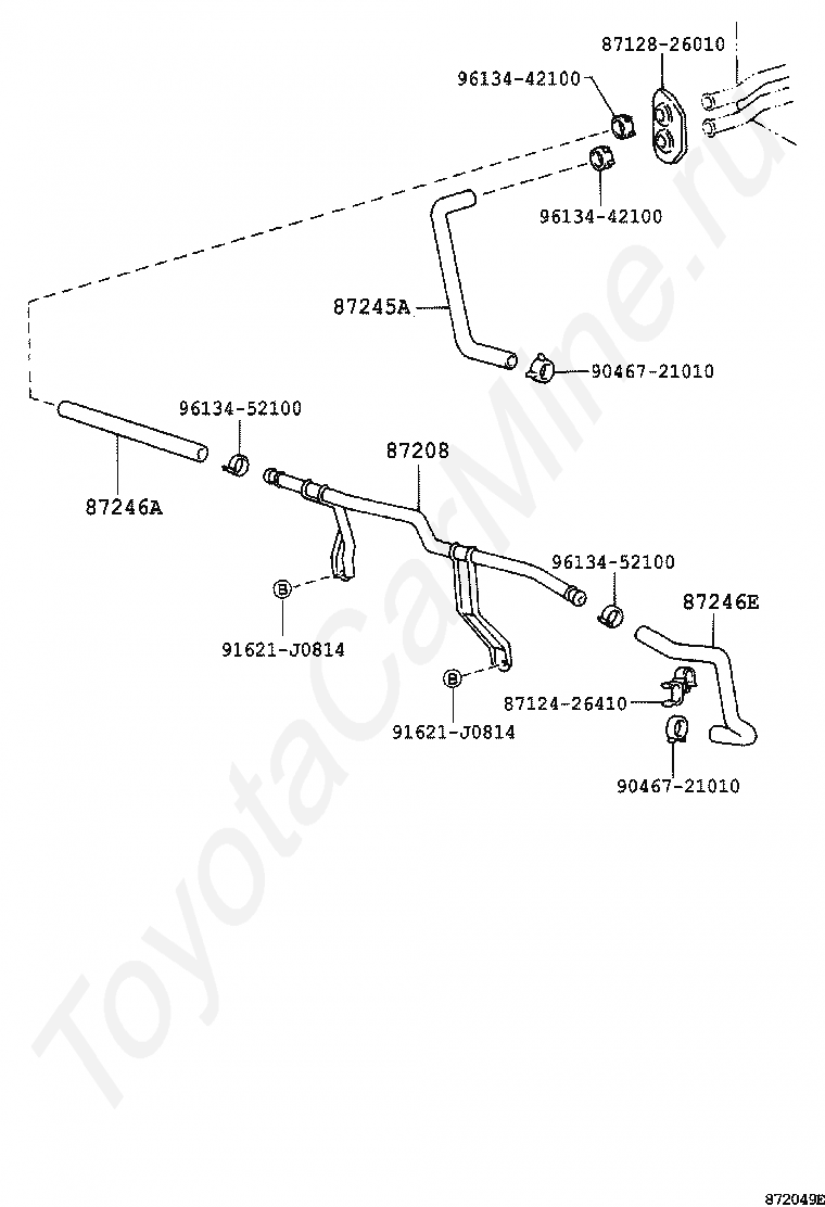 Кондиционер: водяные трубки Тойота для HIACE/HIACE S.B.V, 1999/07 ...