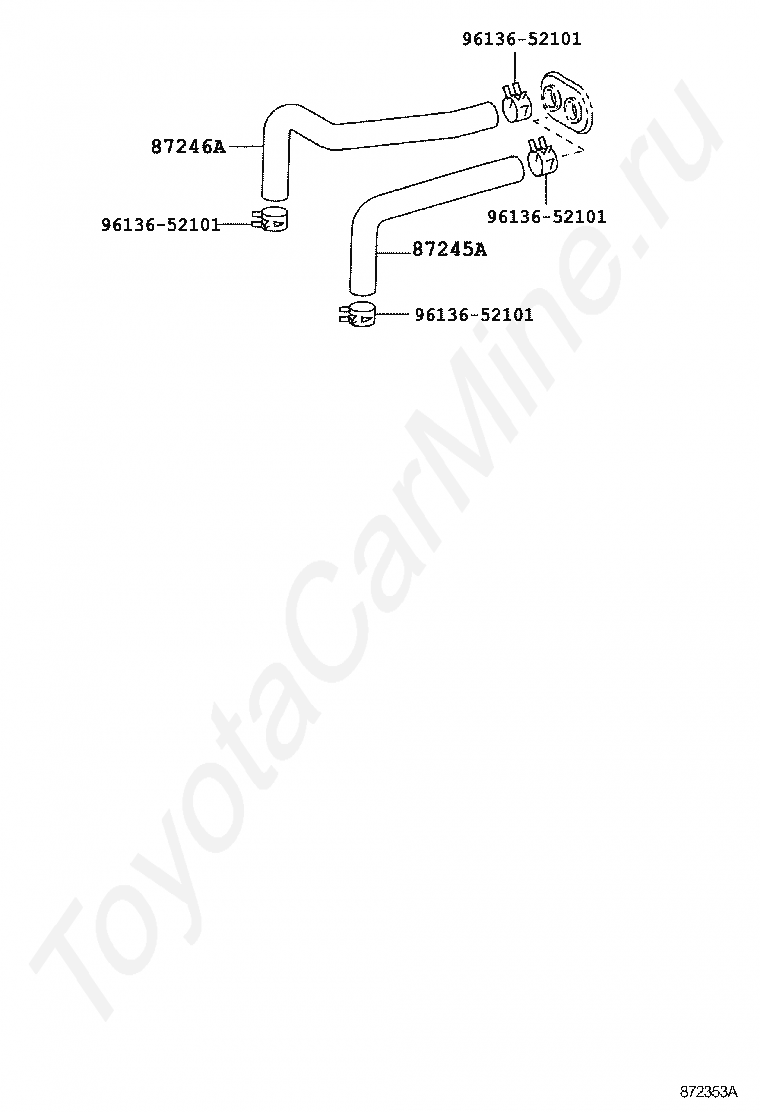 Кондиционер: водяные трубки Тойота для LAND CRUISER 100, 1998/01 - 2000 ...