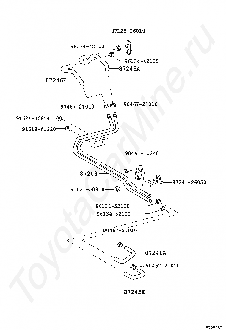 Кондиционер: водяные трубки Тойота для HIACE/HIACE S.B.V, 1997/03 ...