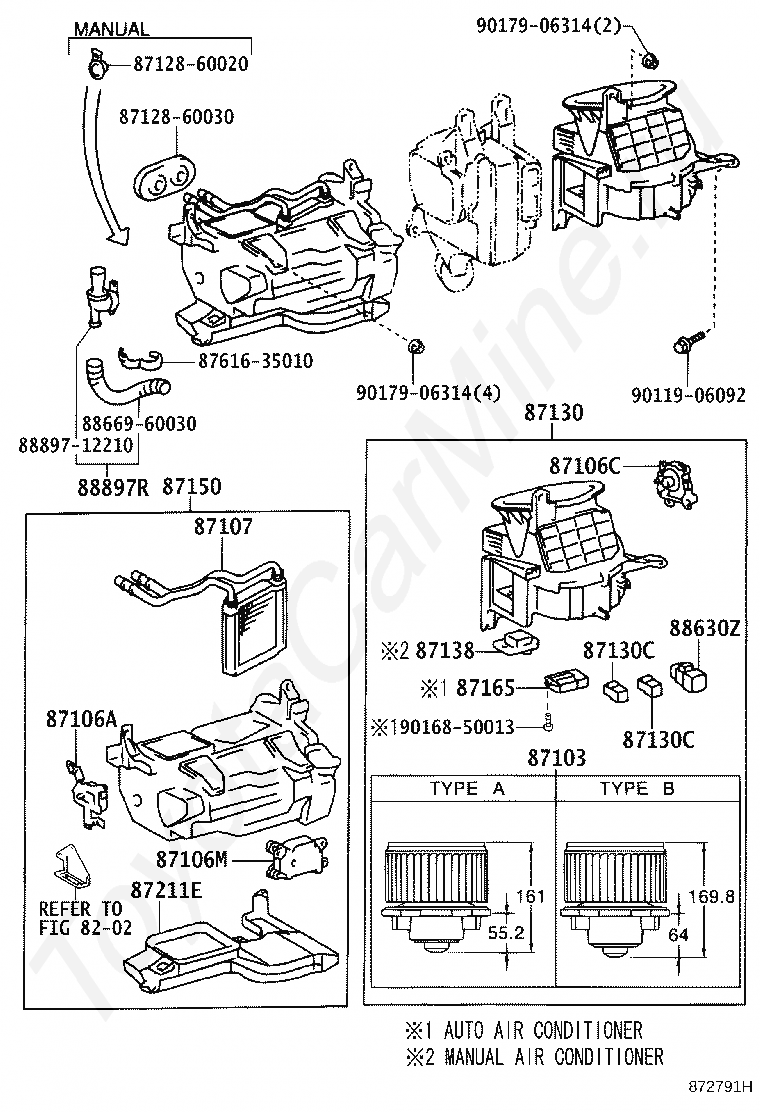 Кондиционер: нагреватель Тойота для LAND CRUISER 100, 1998/01 - 2007/08 ...