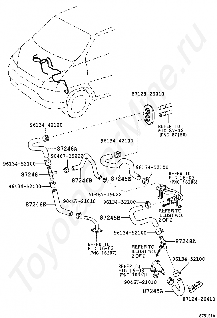 Кондиционер: водяные трубки Тойота для HIACE/HIACE S.B.V, 2001/08 ...