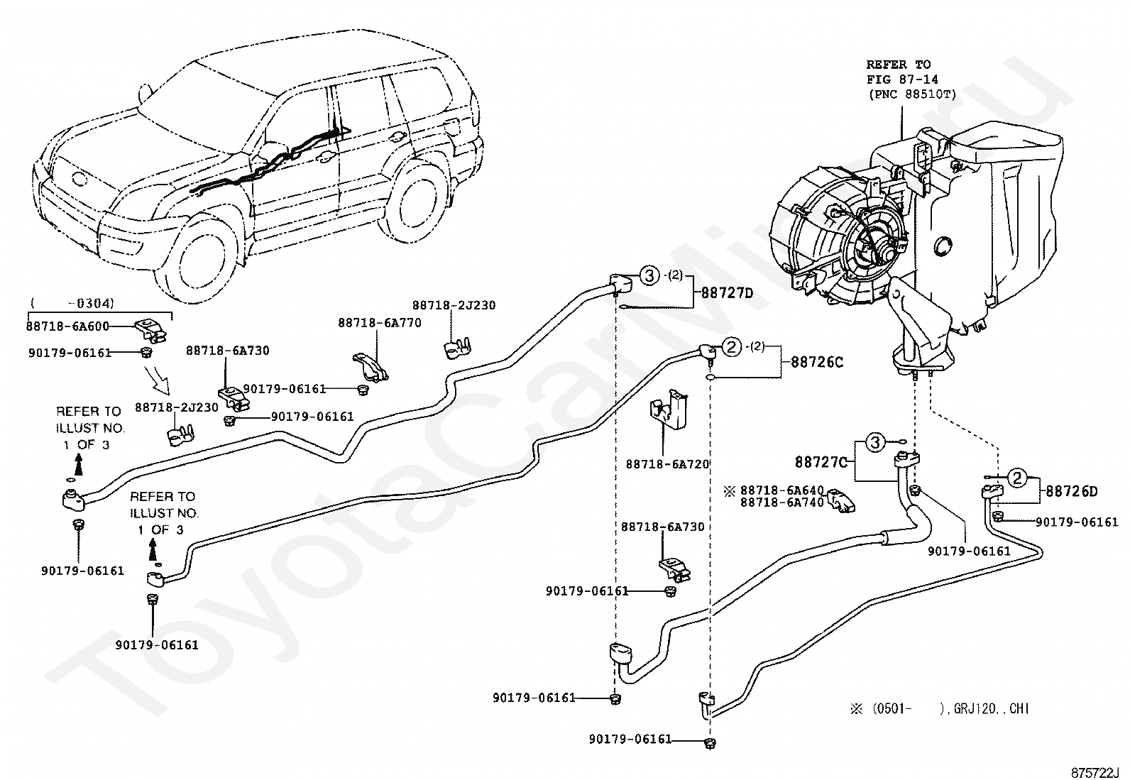 Кондиционер: охлаждающие трубки Тойота для LAND CRUISER PRADO, 2004/08 ...