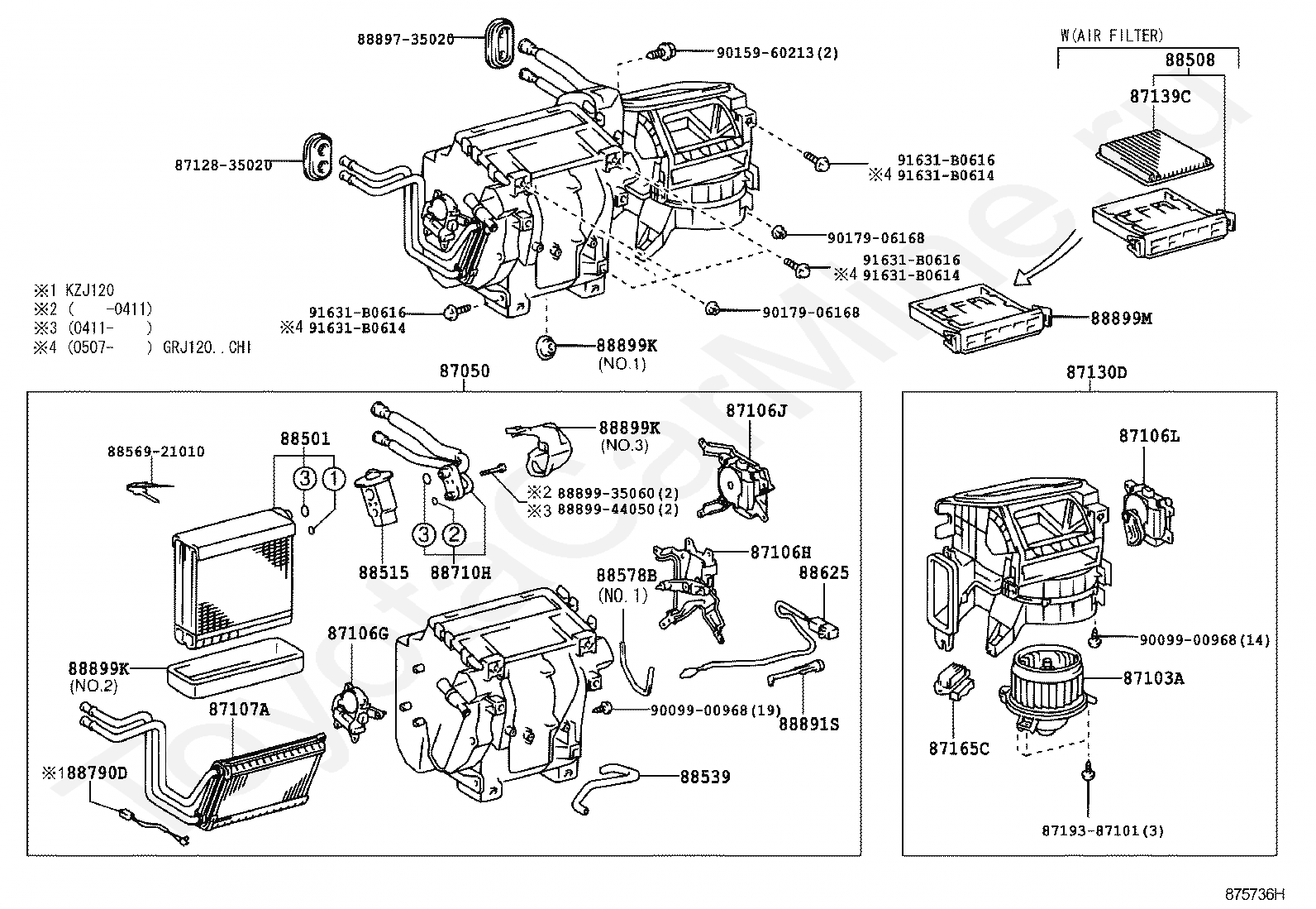 Кондиционер: охлаждающая система Тойота для LAND CRUISER PRADO, 2004/08 ...