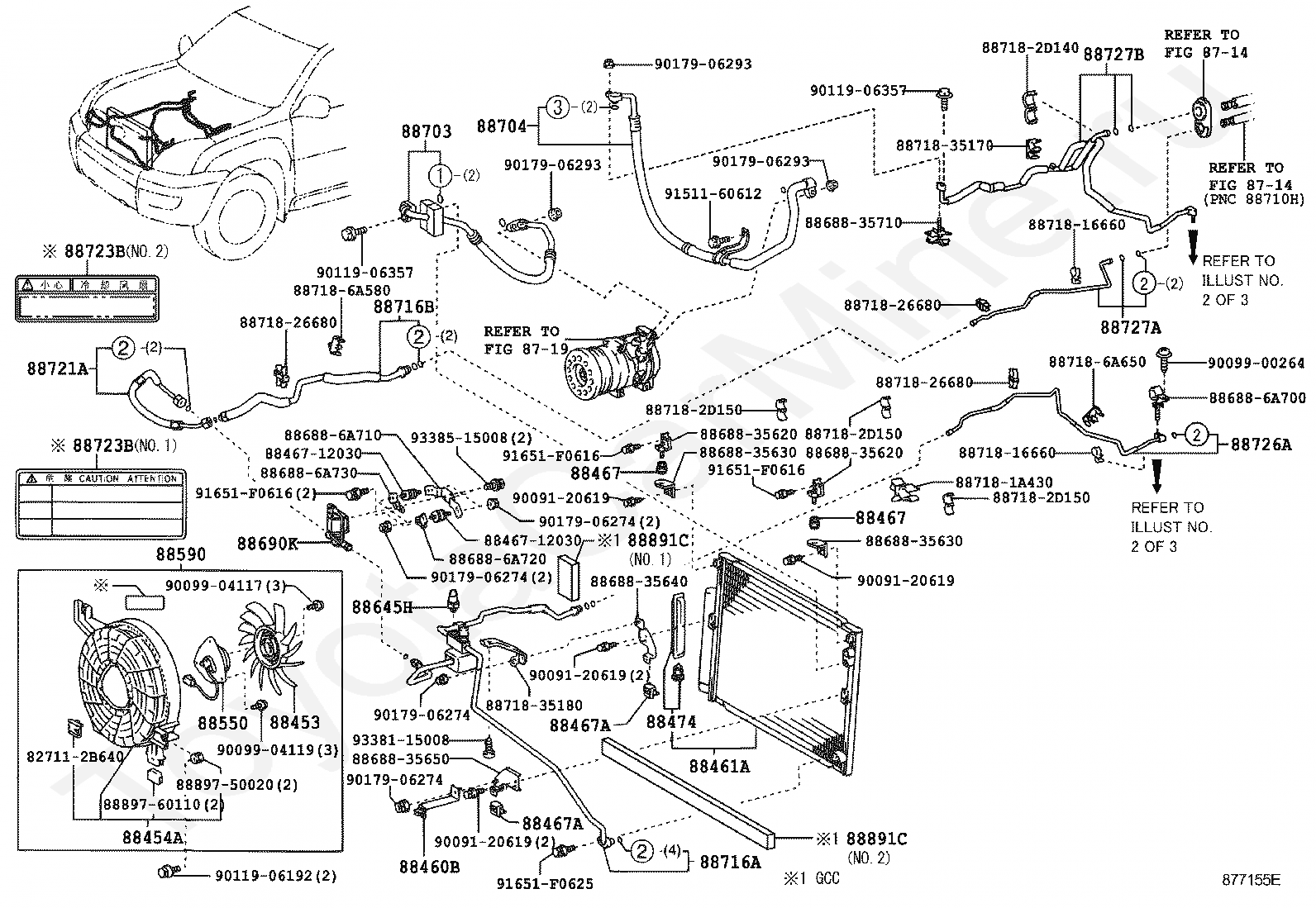 Кондиционер: охлаждающие трубки Тойота для LAND CRUISER PRADO, 2004/08 ...